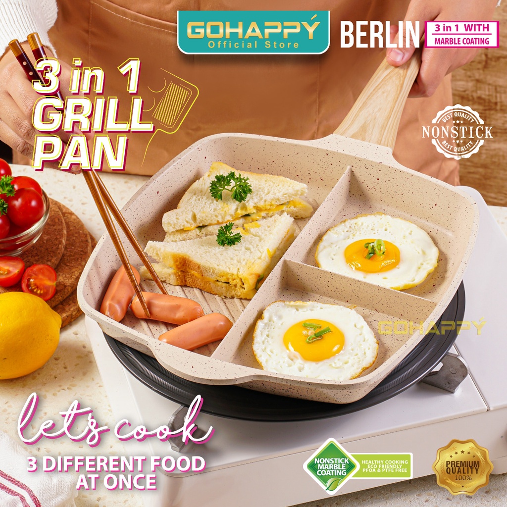 Jual MAYBA PANCI BERLIN 3 Sekat - Penggorengan Brunch Pan 3 Devider ...