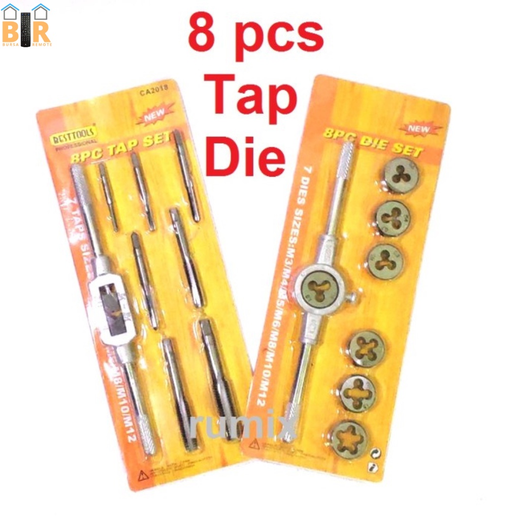 Jual Hand Tap Senai Drat Derat Baut Alat Pembuat Drat Metrik Metric / HandTap Die Set 8PCS M3 ...