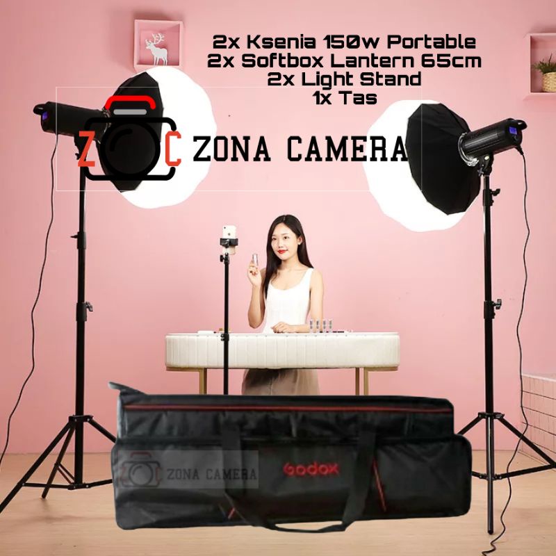 Jual Paket Ksenia Lampu Lantern 65cm LED Studio Light 150w Diffuser ...