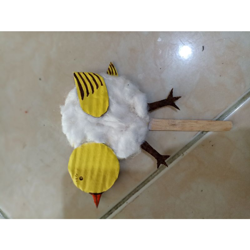 Jual kerajinan tangan bentuk ayam dari dus kapas dan kertas lipat tugas ...