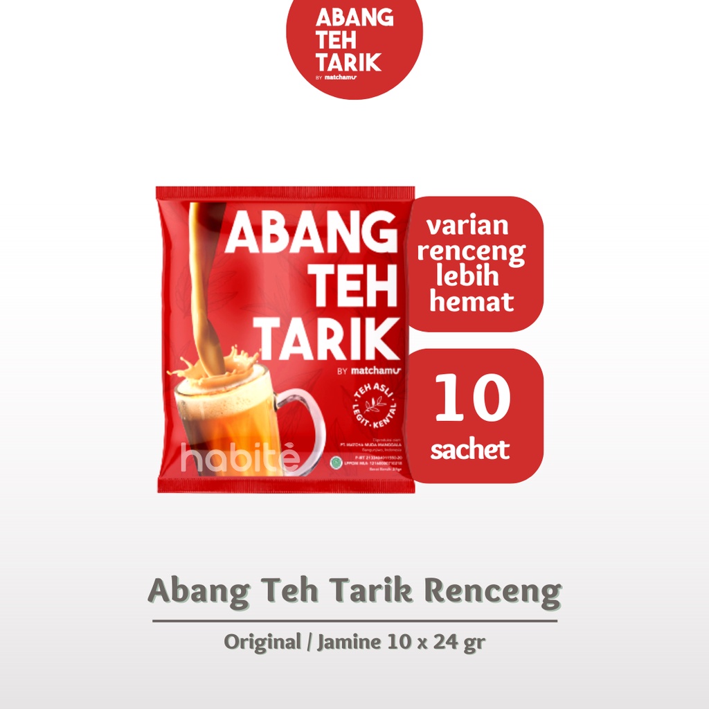 Jual Matchamu Abang Teh Tarik Renceng 10 Sachet 24 gram Minuman Bubuk ...