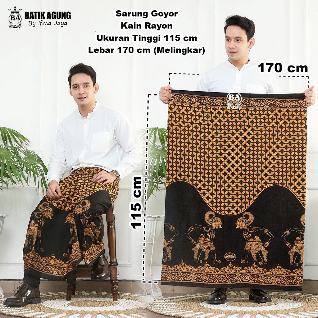 Jual Sarung Batik Agung MOTIF WAYANG BIMA| SARUNG SANTRI REMAJA KAIN ...