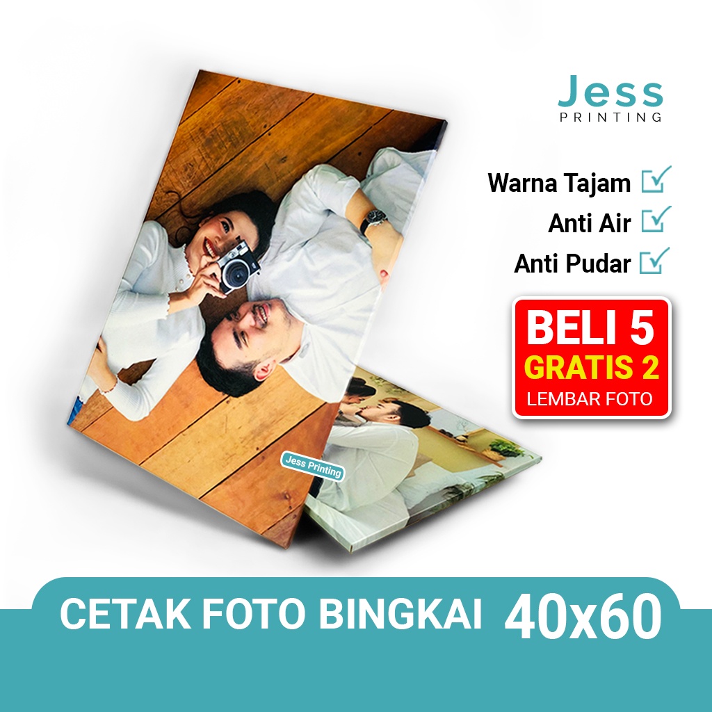 Jual Cetak Foto 16R atau 40x60 Plus Bingkai Kayu Minimalis Anti Air ...