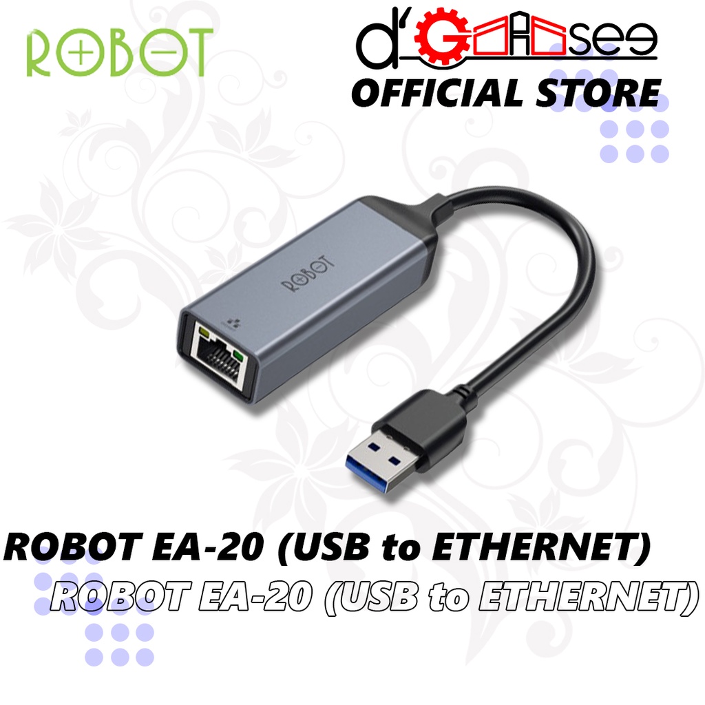 Jual ADAPTER ROBOT EA20 USB 3.0 TO LAN GIGABIT | Shopee Indonesia