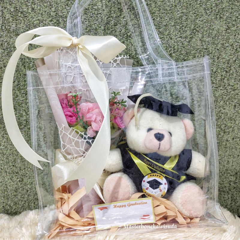 Jual Hampers wisuda Tas mika boneka / buket bunga artificial/ kado ...