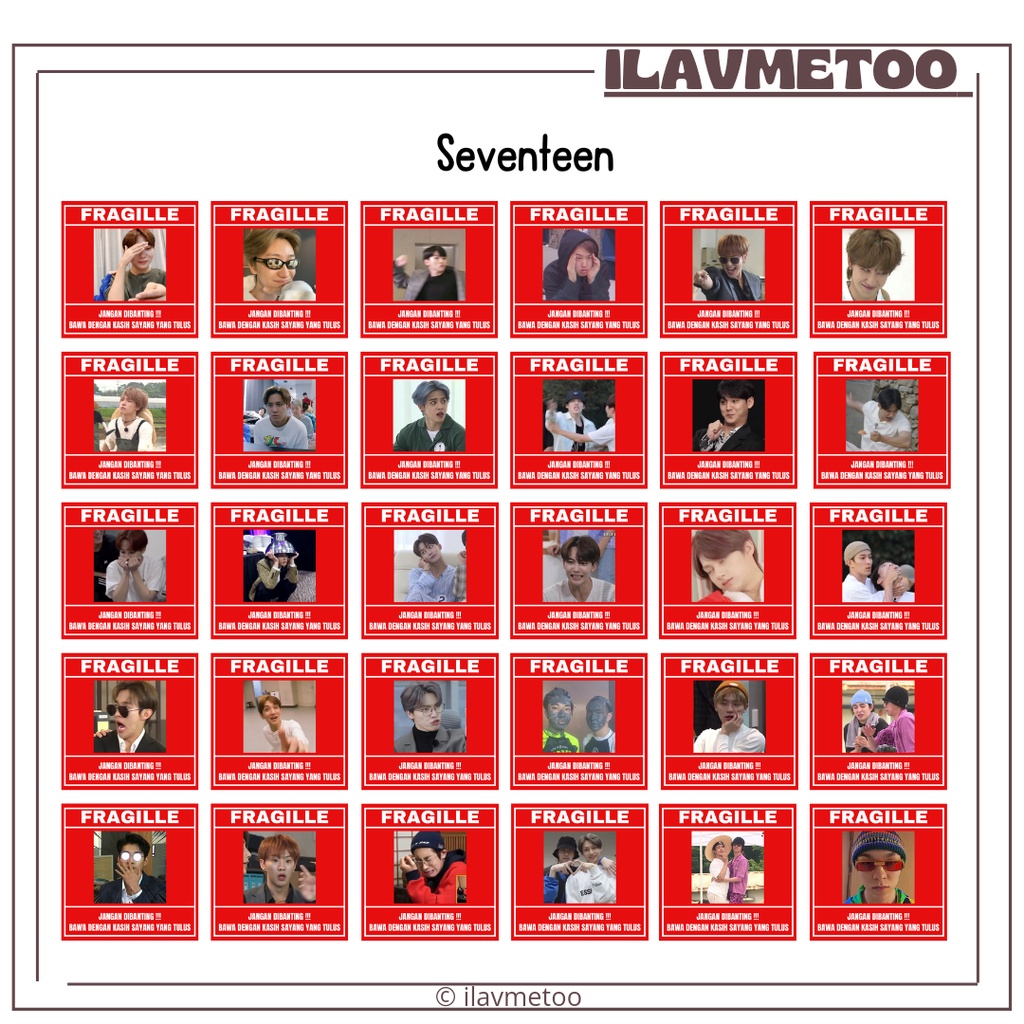 Jual [isi 30pcs] sticker fragile kpop meme | sticker packing kpop ...