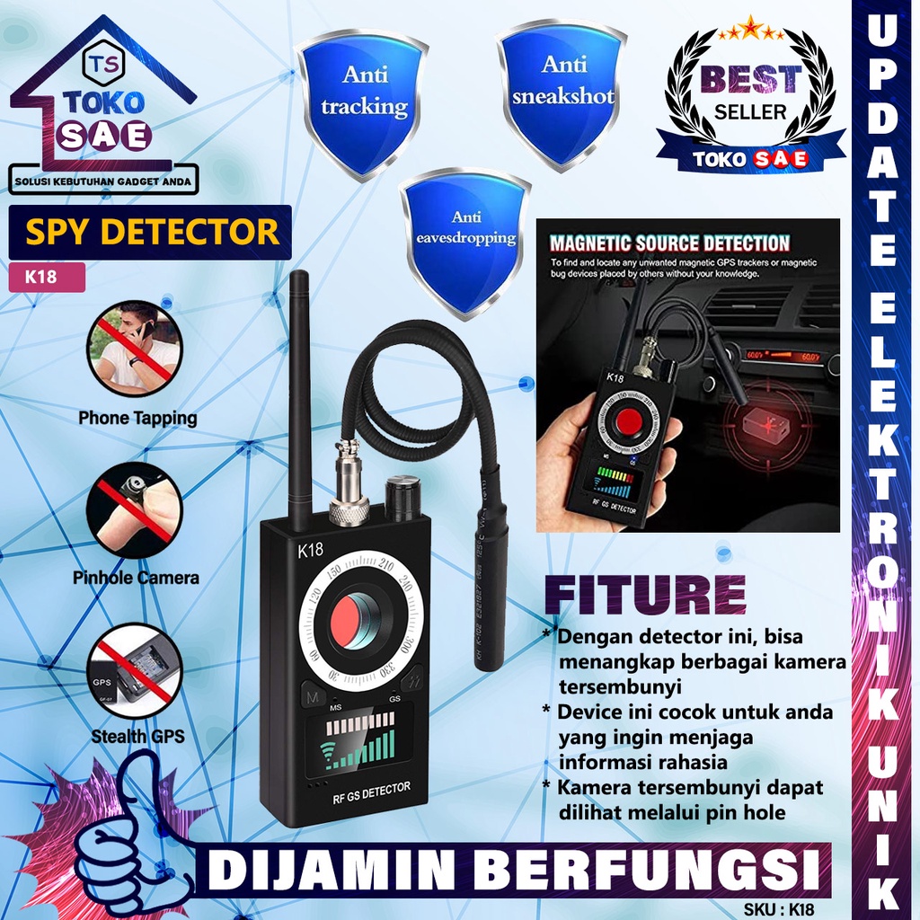 Jual RF Signal Detector K18 Alat Pelacak Spy Cam CCTV Signal GPS ...