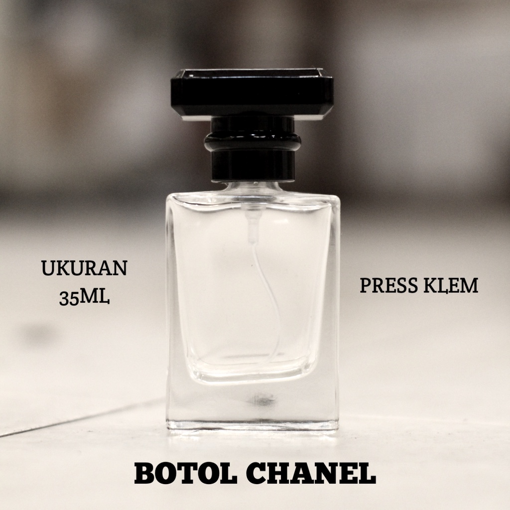 Jual BOTOL PARFUM CHANEL TUTUP HITAM //35ML// SPRAY //|| botol parfum ...