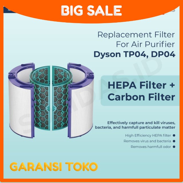 Jual Dyson Filter Air Purifier TP04, DP04 - HEPA + Carbon Replacement ...