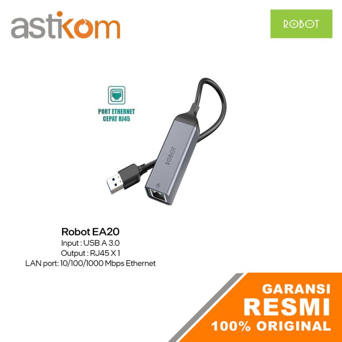 Jual USB LAN Adapter Robot EA20 Grey USB 3.0 1000Mbps | Shopee Indonesia