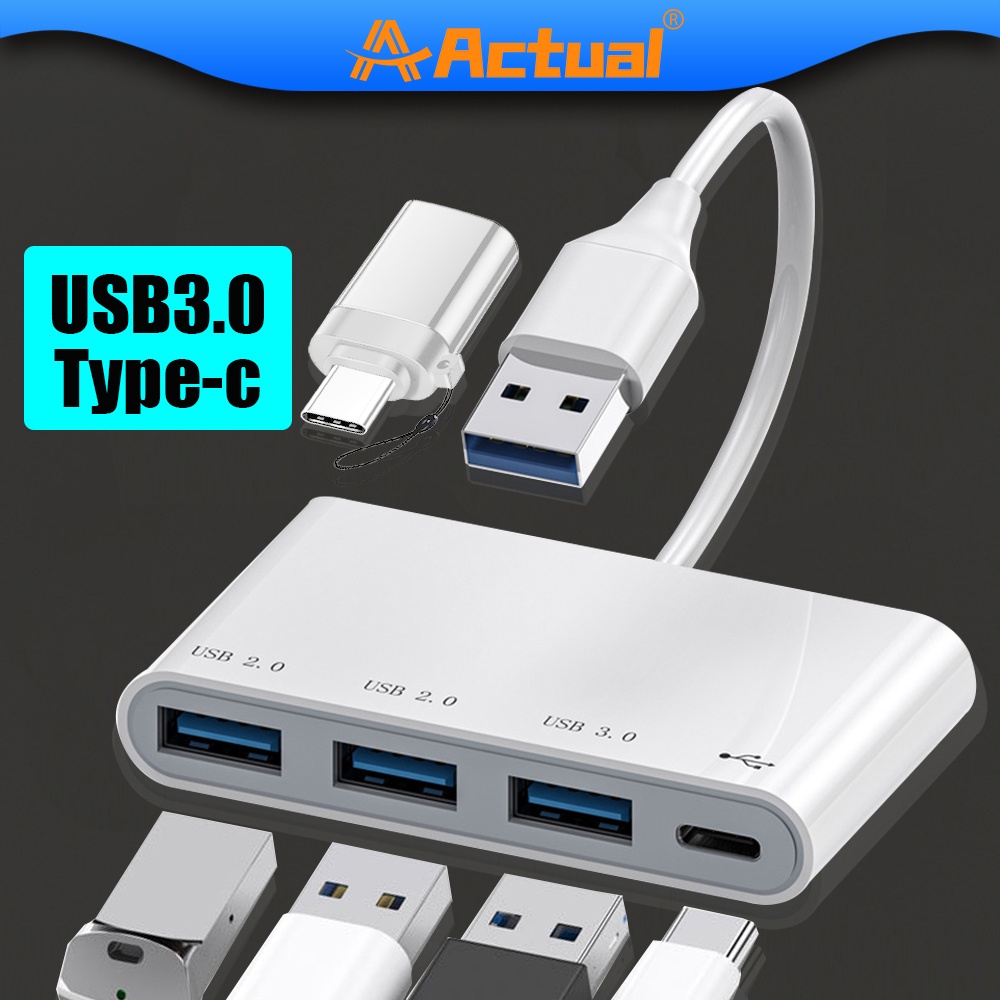 Jual Actual 4in1 HUB Type C Port USB 3.0 High Speed Up to 5Gbps Free ...