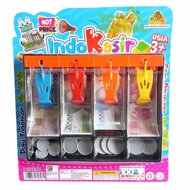 Jual 1 Set Mainan Anak Indo Kasir Cashier Payment Uang Lembar dan Koin ...