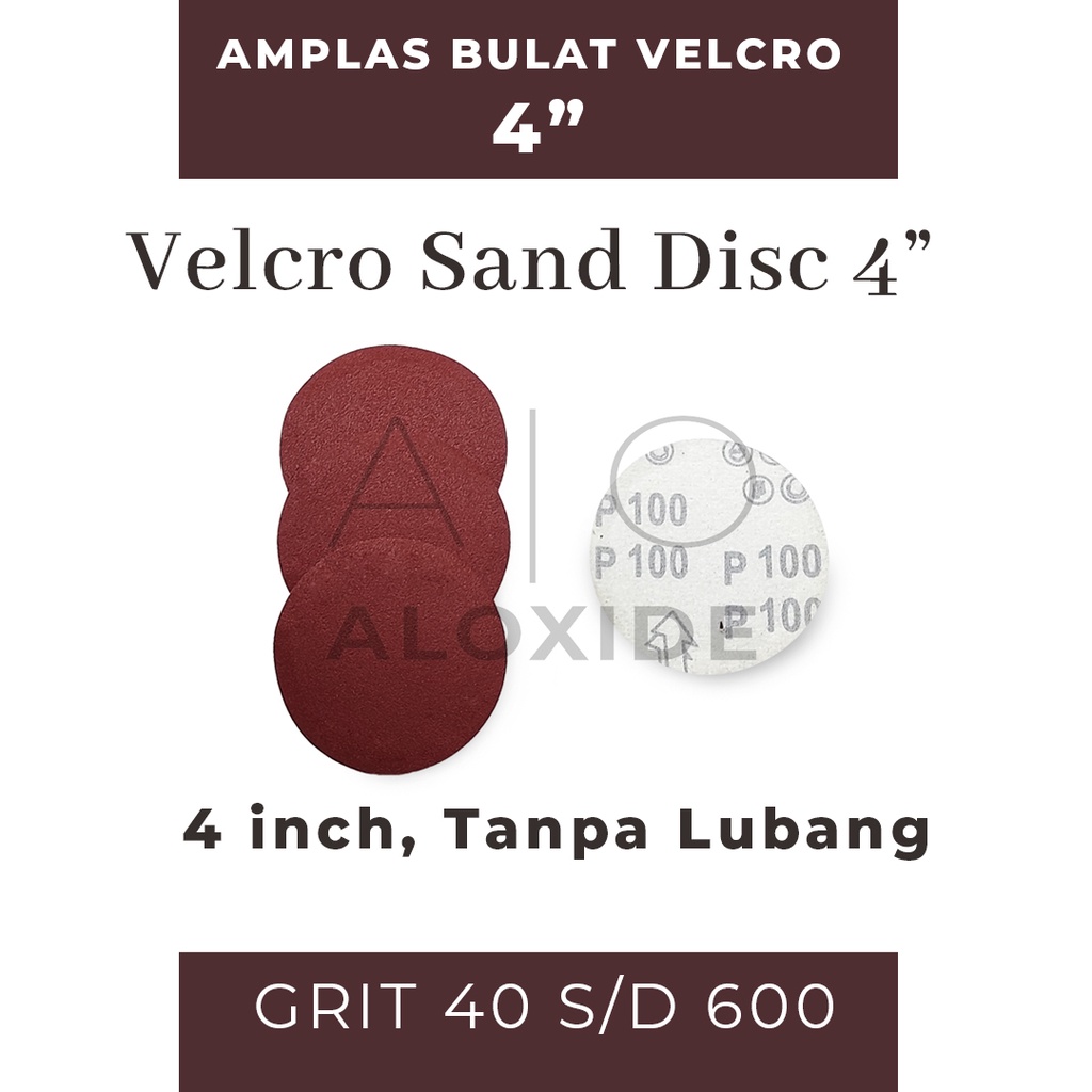 Jual Amplas Bulat Velcro 4” inch Tanpa Lubang Tempel Sanding Disc Mata ...