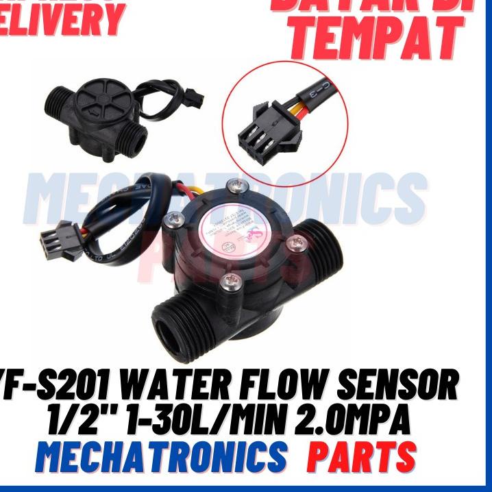 Jual Produk Terbaik--SENSOR ALIRAN AIR YF-S201 WATER FLOW HALL 1/2" 1 ...