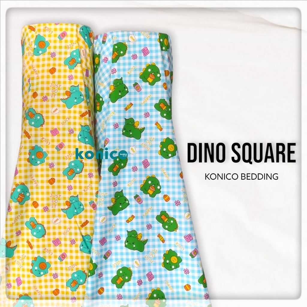 Jual KONICO Bahan Kain Sprei Bahan KATUN HALUS Motif DINO SQUARE anak Meteran ( kain meteran ...