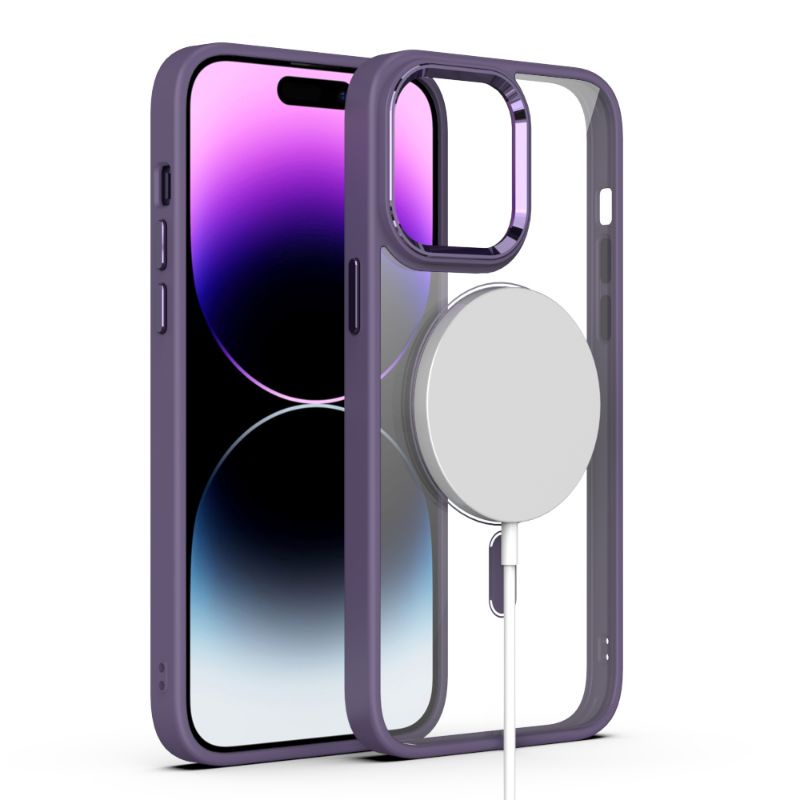 Jual Deep Purple Magsafe Case iPhone 15 14 Pro Max Plus Acrylic Clear ...