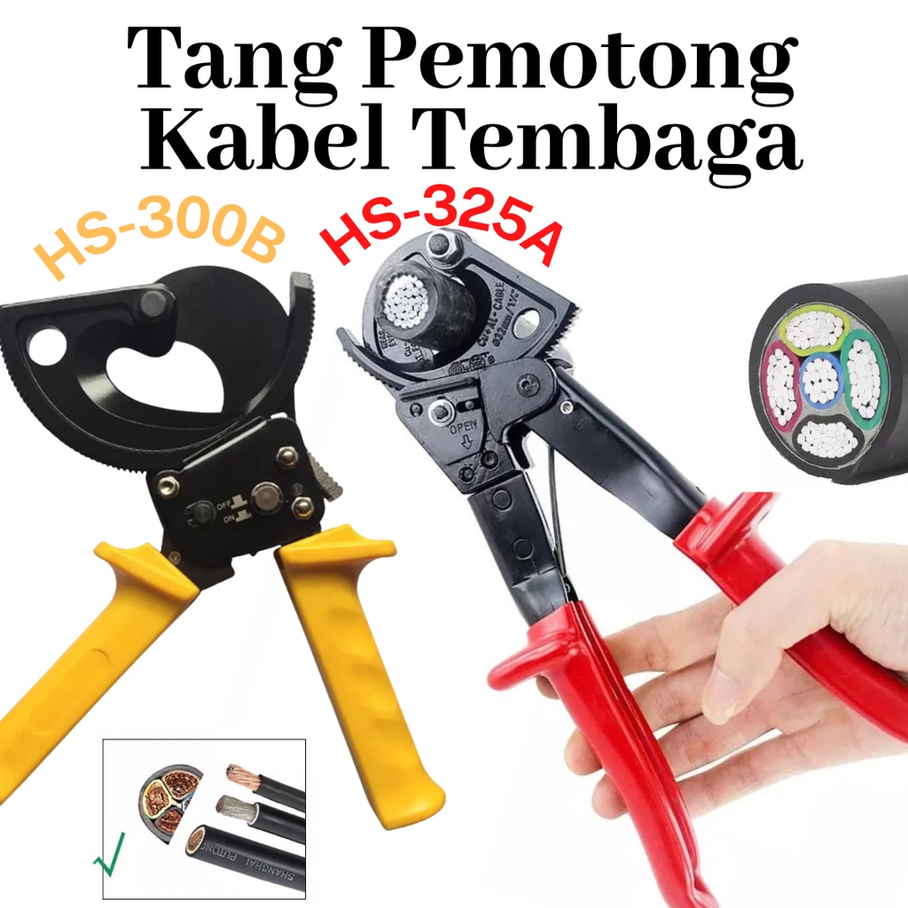 Jual Alat Pemotong Kabel Bahan Aluminium Tembaga Tang Kabel HS 325 A HS ...