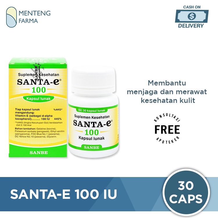 Jual Santa-E 100 IU 30 Kapsul - Suplemen Vitamin E dan Kesehatan Kulit ...