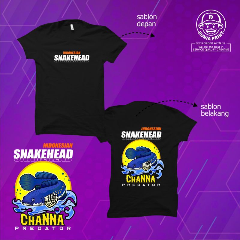Jual KAOS IKAN CHANA PREDATOR FISH INDONESIAN SNAKEHEAD | Shopee Indonesia