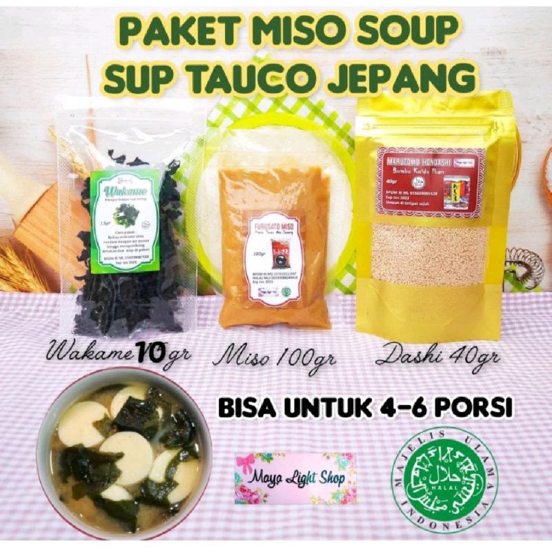 Jual Paket Bahan Miso Soup Miso Dashi Wakame Sup Tauco Jepang Kaldu Ikan Tauco Jepang Wakame