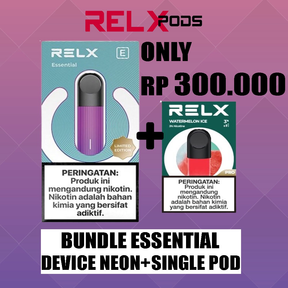 Jual BUNDLE RELX ESSENTIAL DEVICE NEON PURPLE AND ALL FLAVORS POD ...