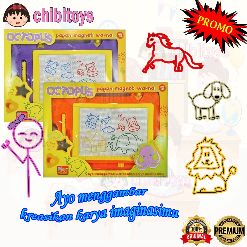 Jual PAPAN TULIS MAGNET MAGNIT SMILE DRAWING OCTOPUS MAGNETIS SMILE ...