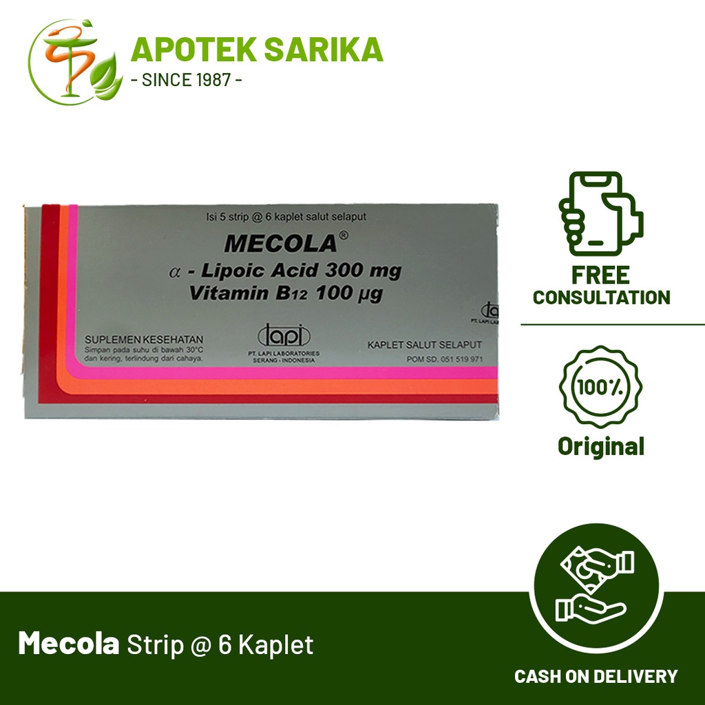 Jual Mecola Strip Isi 6 Tablet / Suplemen Kesehatan Antioksidan ...