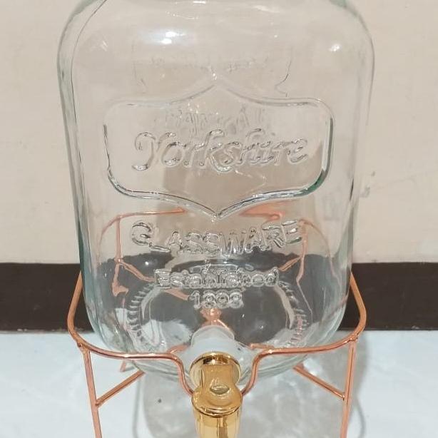 Jual Dispenser Kaca/Glass Storage Drink/Mason Glass Jar/Beverage Glass ...