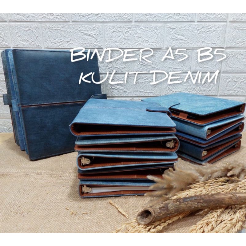 Jual Binder Polos Premium Kulit Sintetis Denim Binder exclusive A5 R 6 ...