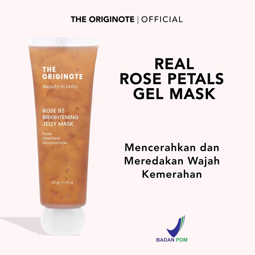 Jual The Originote Rose B3 Brightening Jelly Mask 50gr Masker Wajah ...