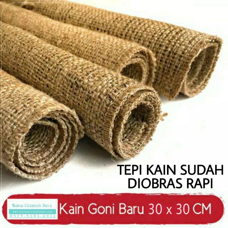 Jual Kain Goni Baru Obras Pinggir berbagai ukuran Hessian Kain Rami ...