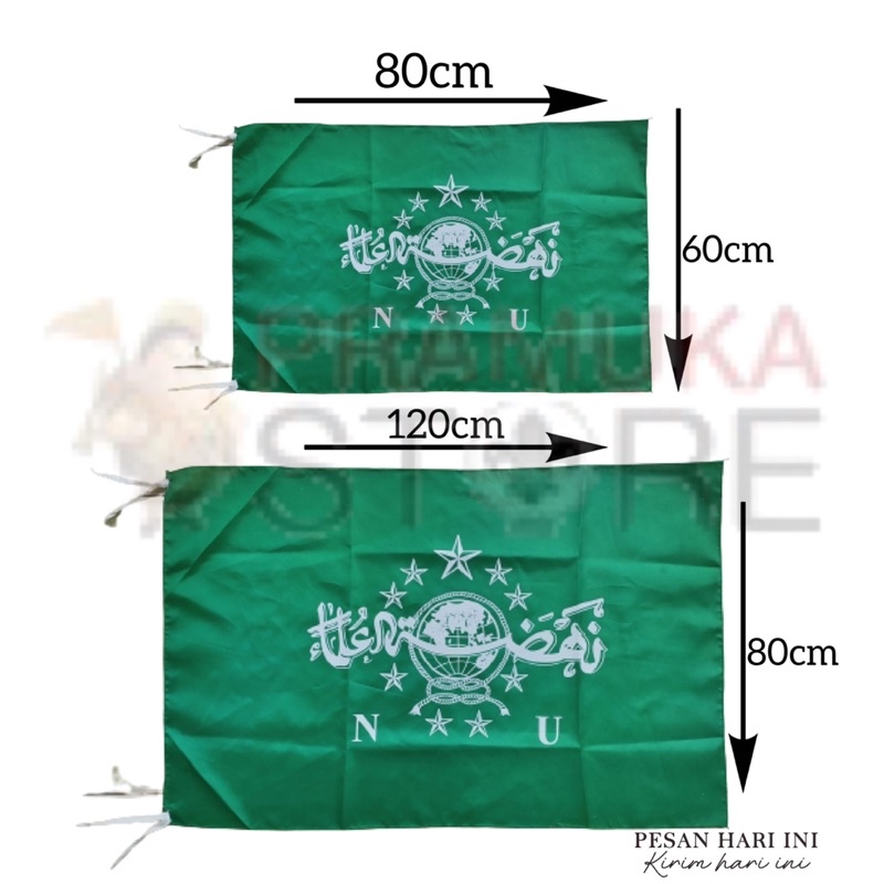 Jual BIJIAN Bendera NU 80x60cm | Bendera Nu 80x120cm | Bendera ...