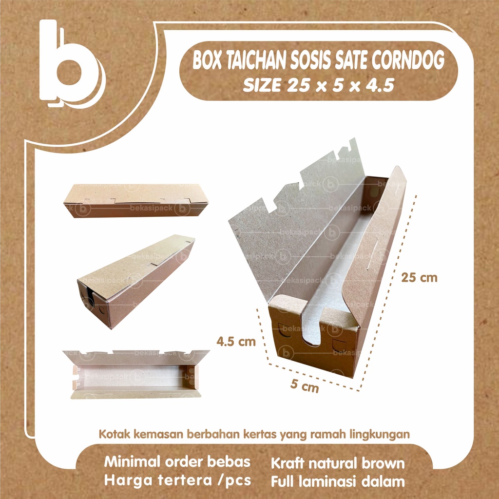 Jual Box Taichan Sosis Sate Corndog Kraft Foodgrade 25x5x4.5 I ...