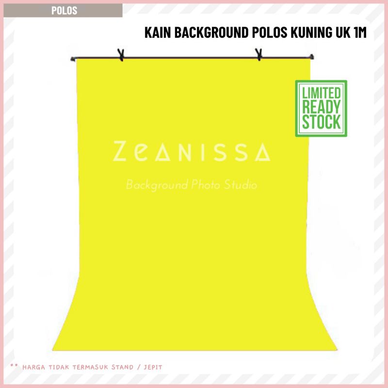 Jual Kain Background Backdrop latar layar Foto Kuning 1x2.3meter ...