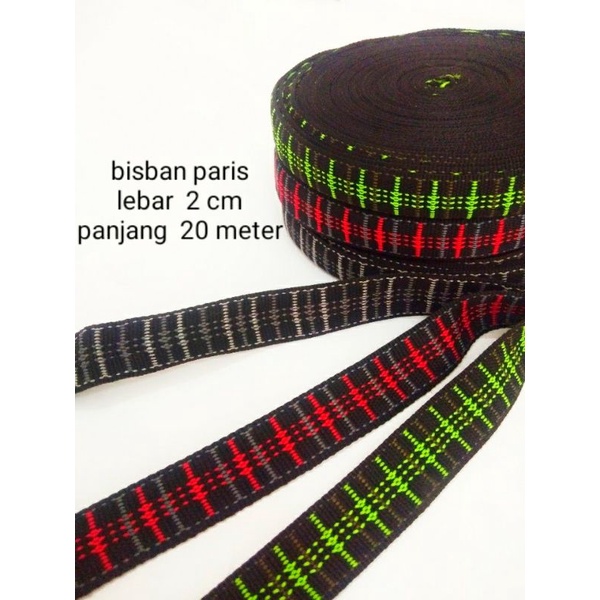 Jual bisban tali webbing KD008 ukuran 2 cm 1 rol panjang 20 meter ...