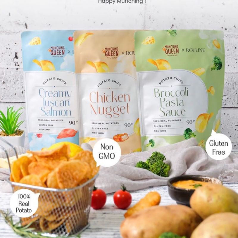 Jual Munching Queen Potato Chips / Snack Keripik Kentang 90gr | Shopee ...