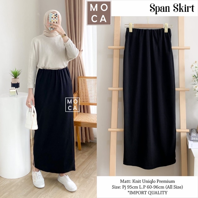 Jual Moca Span Skirt Black / Rok Span / Rok Span Hitam / Rok Formal ...