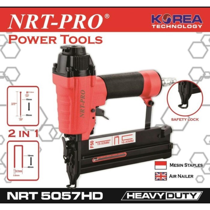 Jual NRT PRO 5057HD - MESIN PAKU TEMBAK ANGIN 50MM AIR NAILER STAPLER 2 IN 1 | Shopee Indonesia