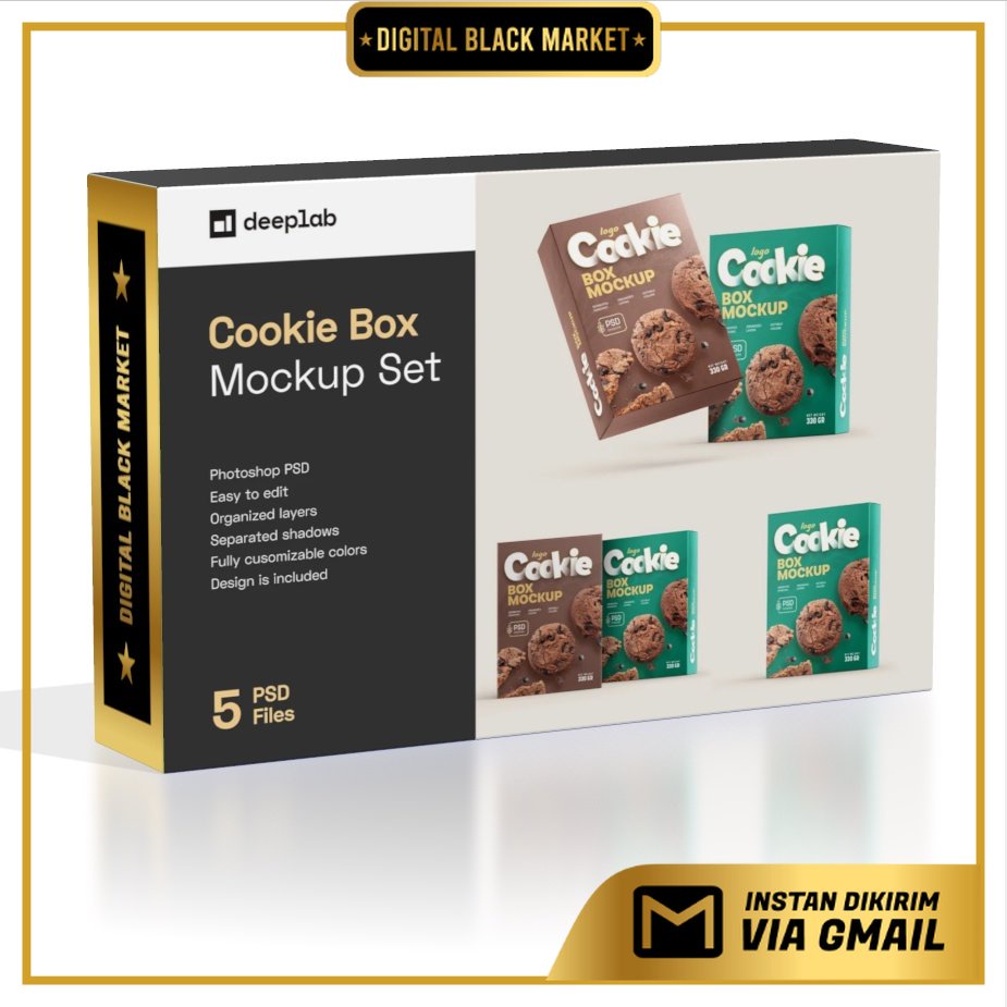 Jual ID5317 - Cookies Box Packaging Mockup Set 6985417 | Shopee Indonesia