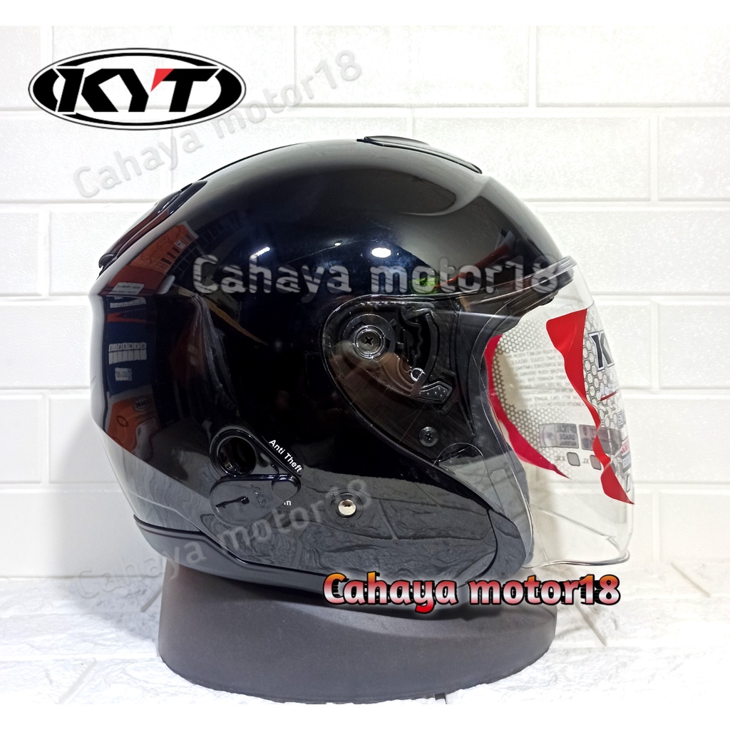 Jual HELM KYT KYOTO R SOLID BLACK / HITAM GLOSSY | HELEM HALF FACE ...