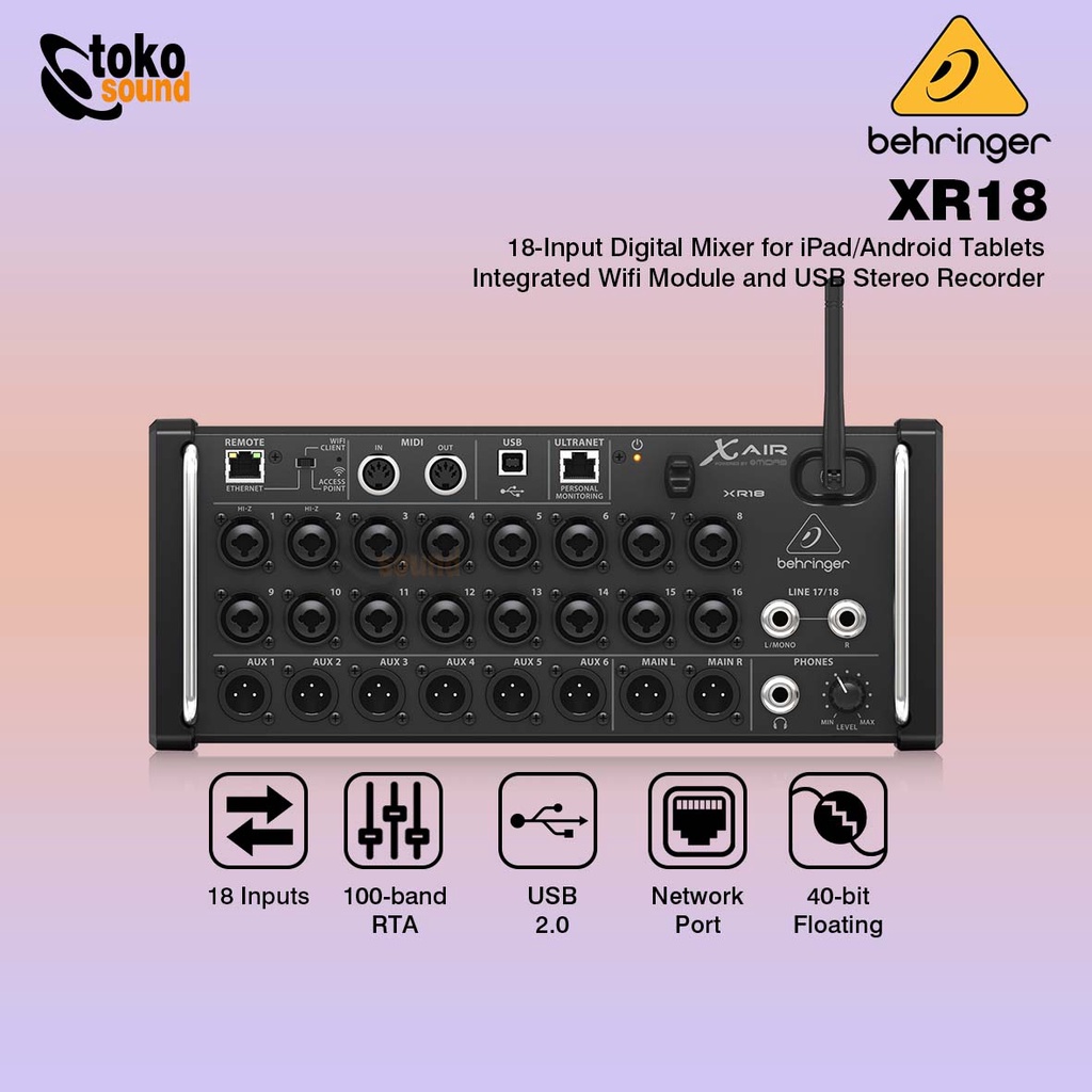 Jual Behringer X Air XR18 18 Channel Tablet-Controlled Digital Mixer ...