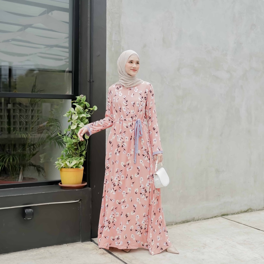 Jual Le Khari Sofia Dress Bahan Rayon Viscose Gamis Homedress Busui Size S-XL | Shopee Indonesia