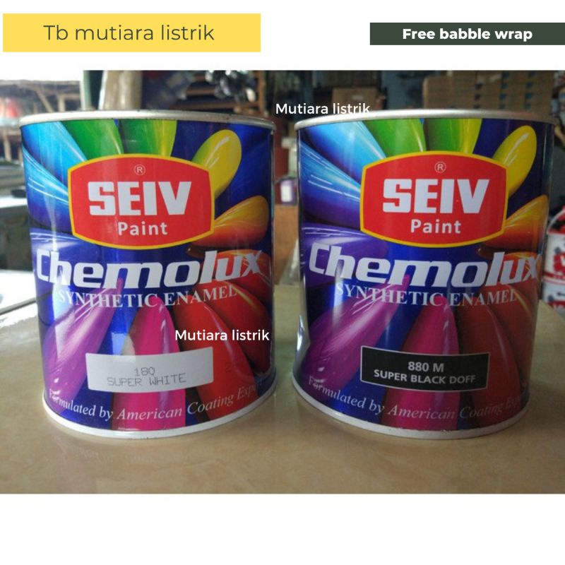 Jual Seiv Chemolux Paint 1kg 1liter Hitam Doff Gloss Putih Doff Gloss ...
