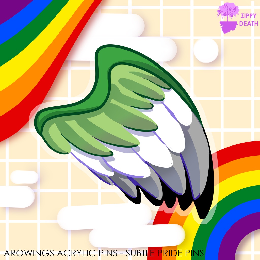 Jual Aro wings - Subtle pride pins [ZIPPYDEATH] | Shopee Indonesia