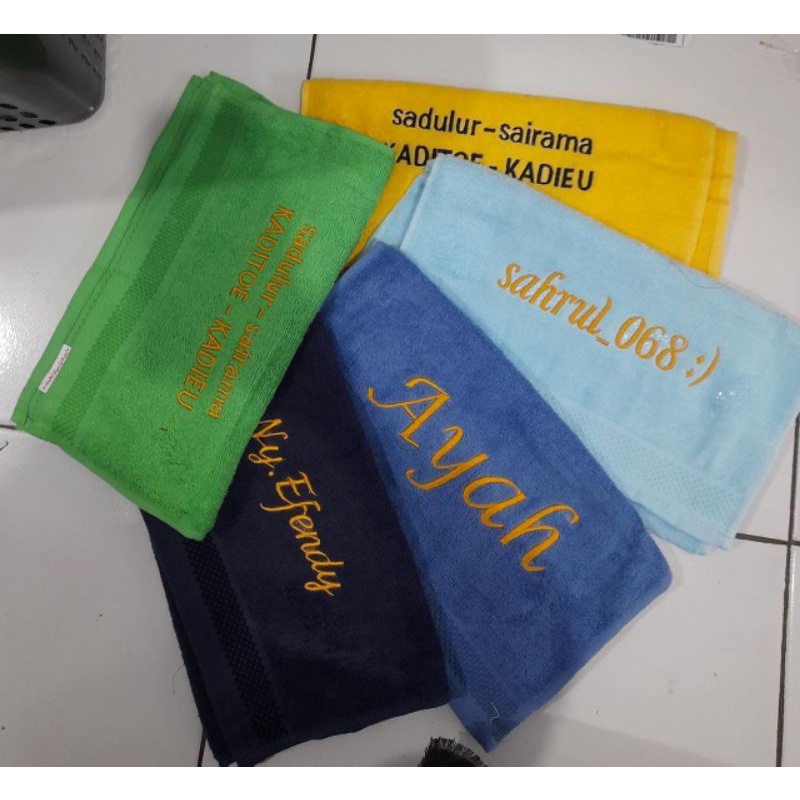 Jual HANDUK BORDIR NAMA Handuk Kecil Free CUSTOM NAMA Handuk leher ...