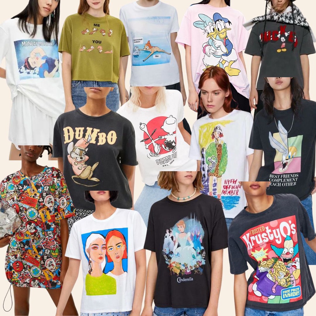 Jual [OJC] Kaos Wanita Girl Printed Casual Grey Red Mickey T-Shirt ...