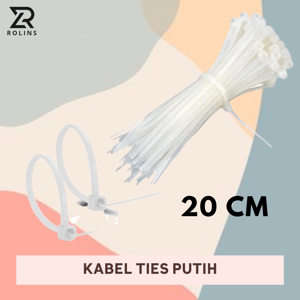 Jual Kabel Tis 20 cm 100 mm Cable Ties Tie Nylon Nilon Besar Putih 100 ...