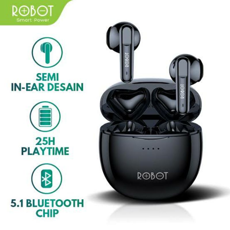 Jual headset bluetooth airbuds T50 Robot TWS ori | Shopee Indonesia