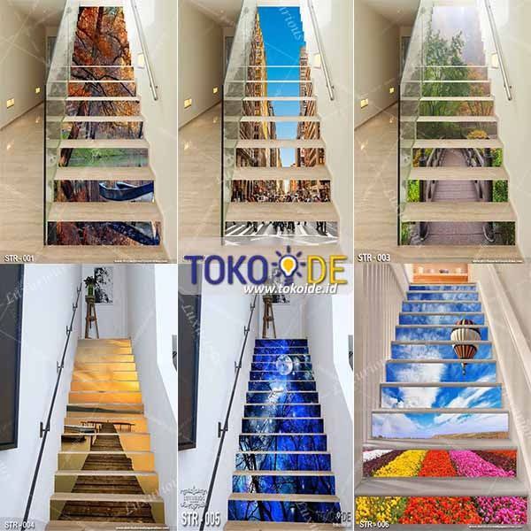 Jual Wallpaper Tangga Wallpaper Tangga Rumah 3D Sticker Tangga Stiker ...