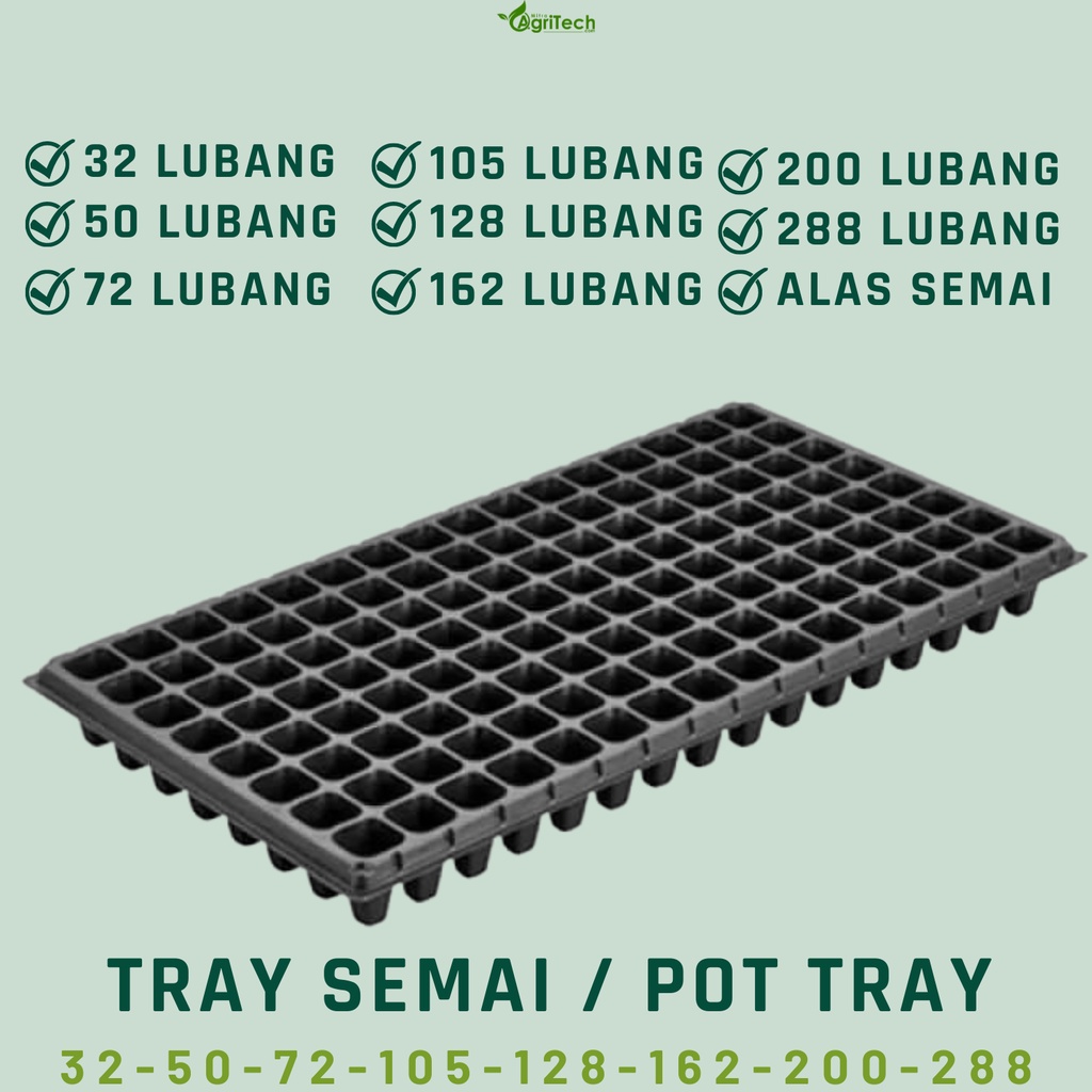 Jual TRAY SEMAI POT TRAY TRAYPOT 50, 105 , 128 , 162 , 200 LUBANG ...
